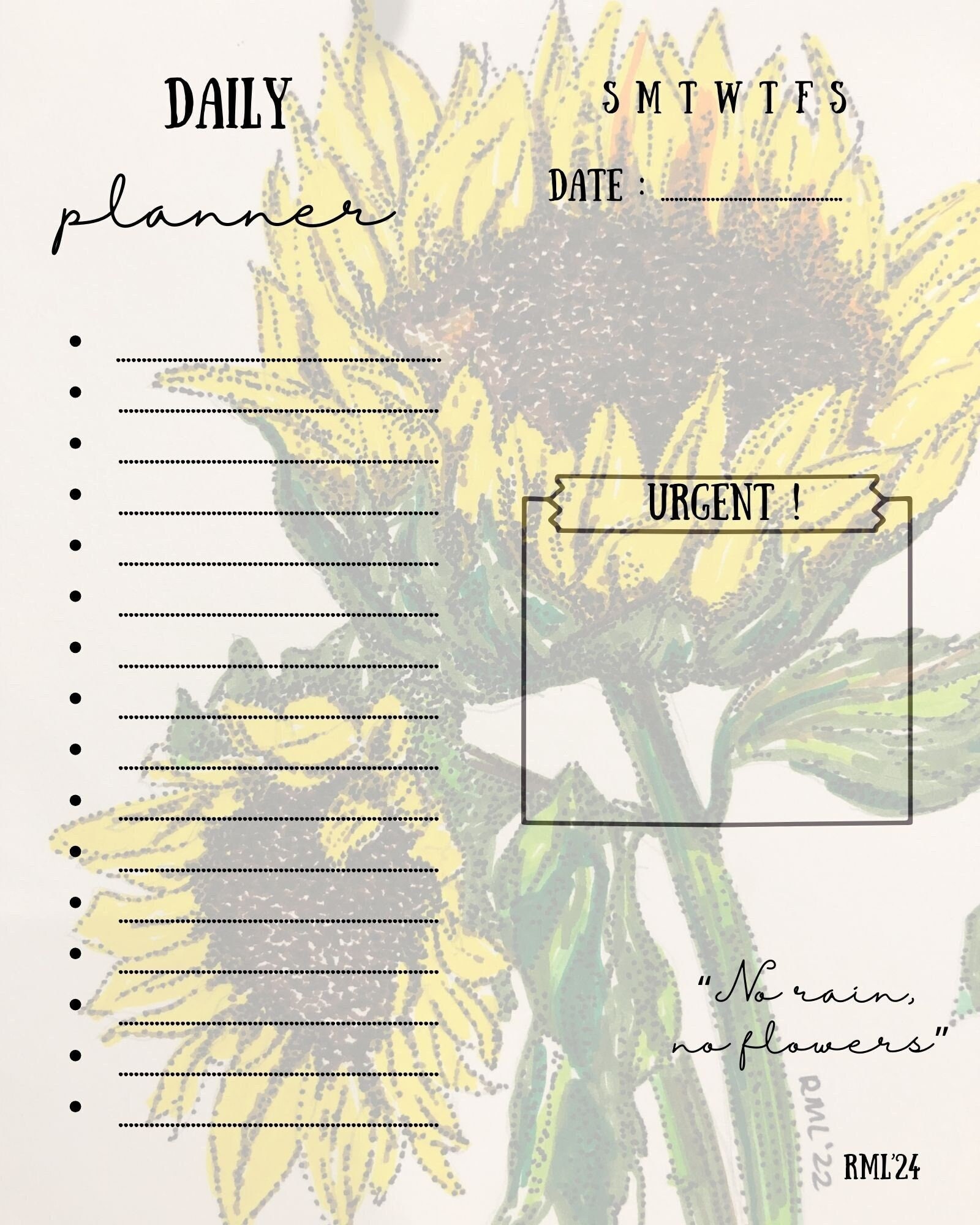 Digital Daily Planner Page Digital Download Printable Daily Planner ...