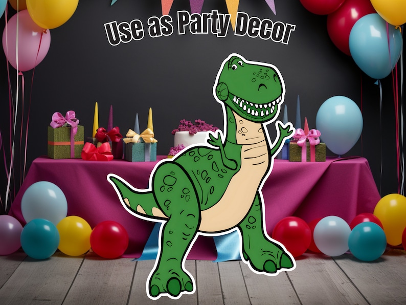 Rex Dinosaur Big Toy Story Cutout for DIY Birthday Decor Digital ...