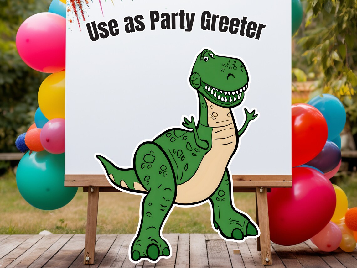 Rex Dinosaur Big Toy Story Cutout for DIY Birthday Decor Digital ...