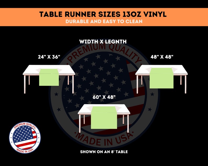 Custom Table Runner for Events, Trade Shows, Birthdays, Weddings ...