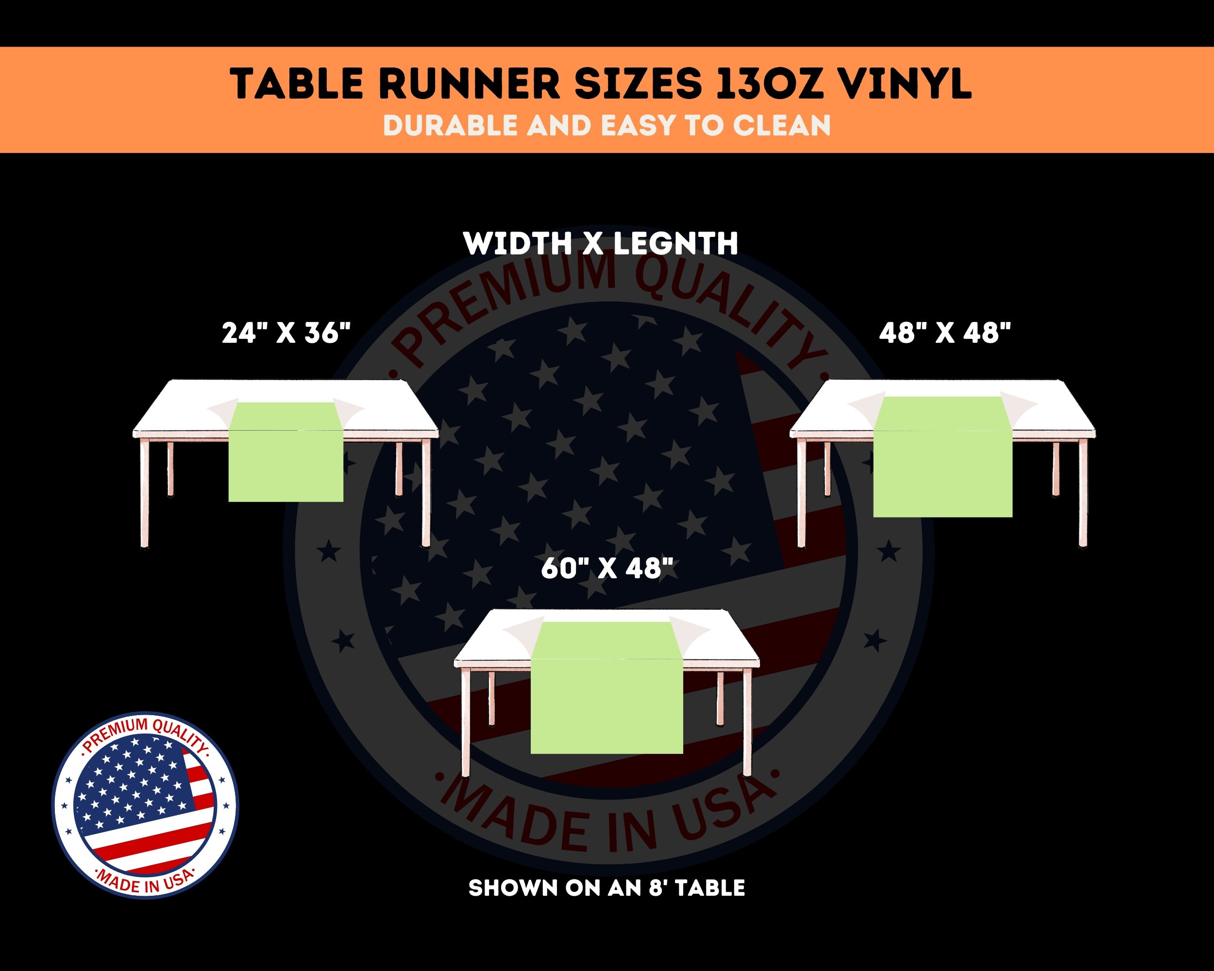 Custom Table Runner for Events, Trade Shows, Birthdays, Weddings ...