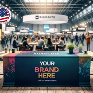 Custom Table Runner for Events, Trade Shows, Birthdays, Weddings ...