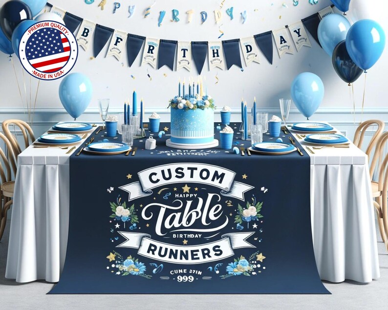 Custom Table Runner for Events, Trade Shows, Birthdays, Weddings ...
