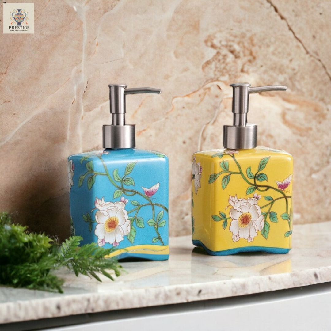Floral Art Soap Dispensers,luxurious Colourful Soap Dispensers,ceramic ...