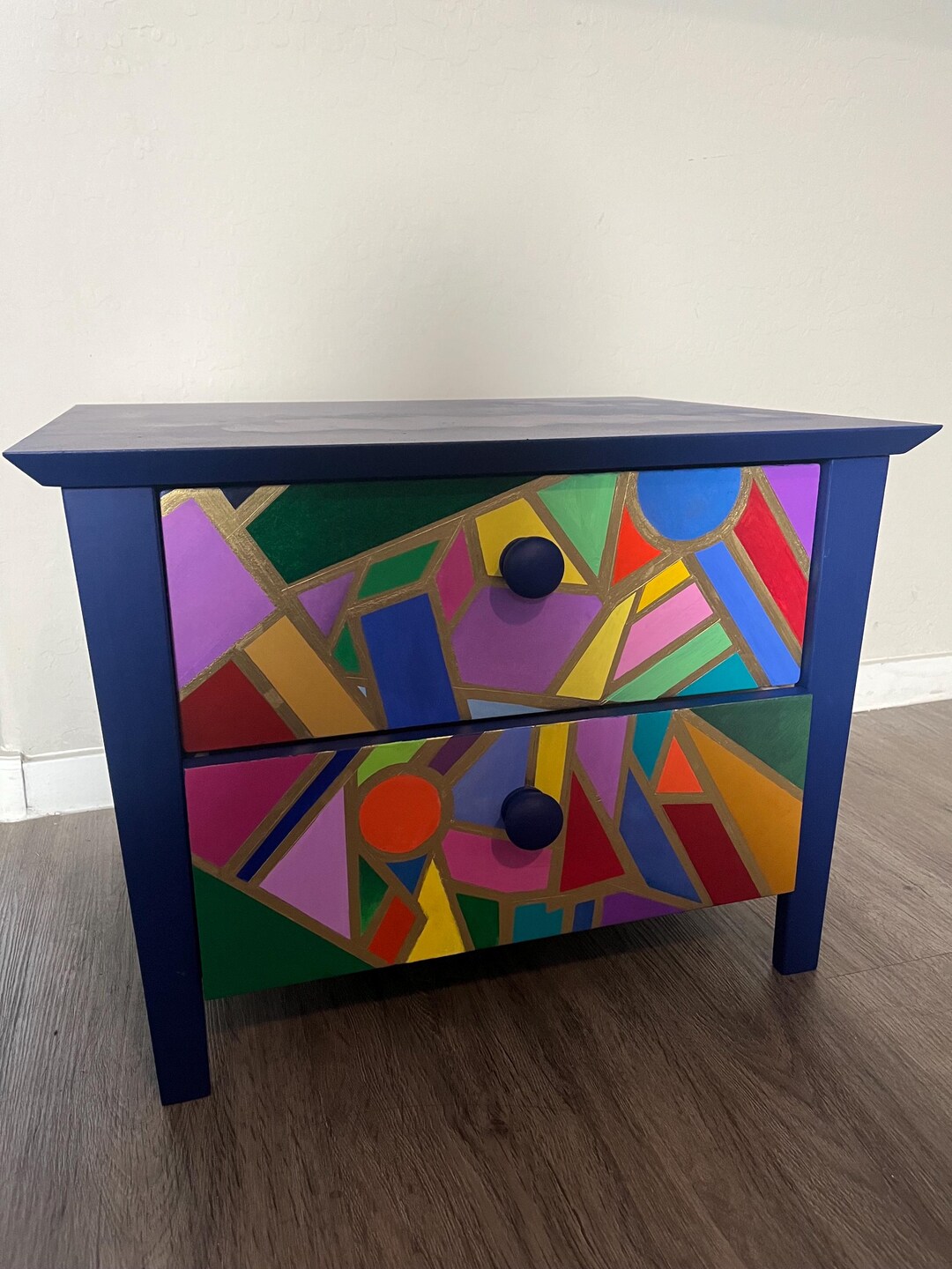 Unique Set of Drawers for Bedside or Showpiece. Beautiful Blue and ...
