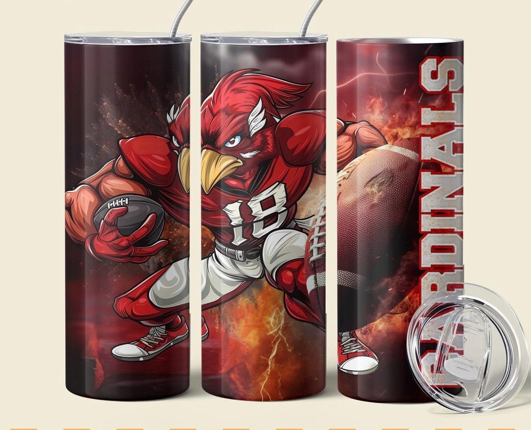 Arizona Cardinals 20 Oz Hot and Cold Tumbler With Metal Straw. Can Be ...
