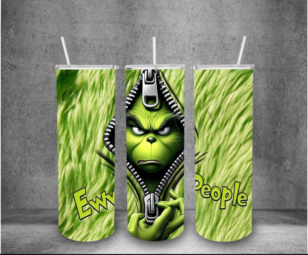 Grinch 20 Oz Hot and Cold Tumbler With Metal Straw. Can Be Personalized ...