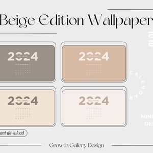 2024 Beige Calendar Desktop Wallpaper Minimalist Calendar Simple ...