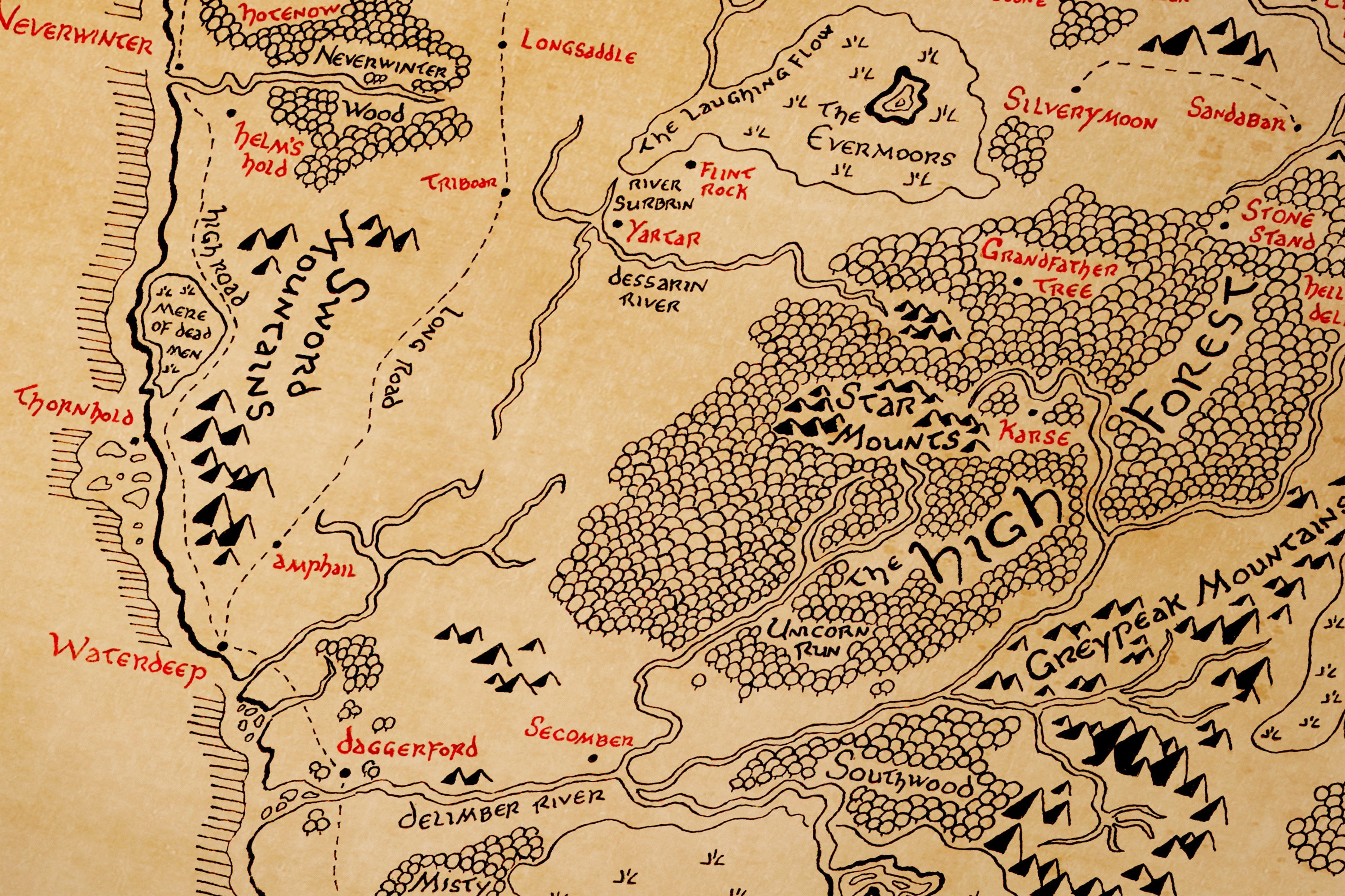 Tolkien Inspired Map of Faerun - Etsy