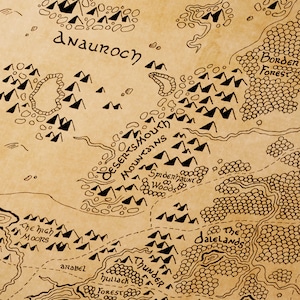 Tolkien Inspired Map of Faerun Canvas - Etsy