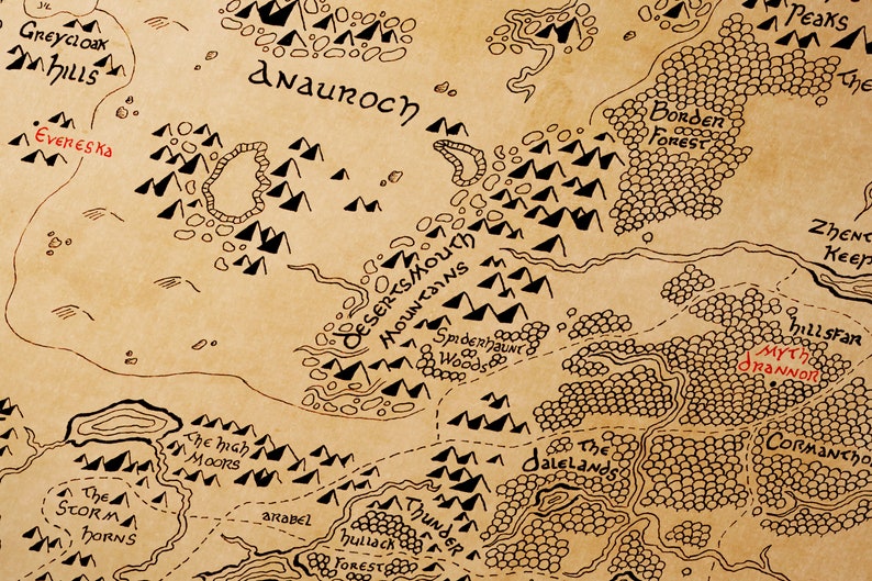 Tolkien Inspired Map of Faerun Canvas - Etsy