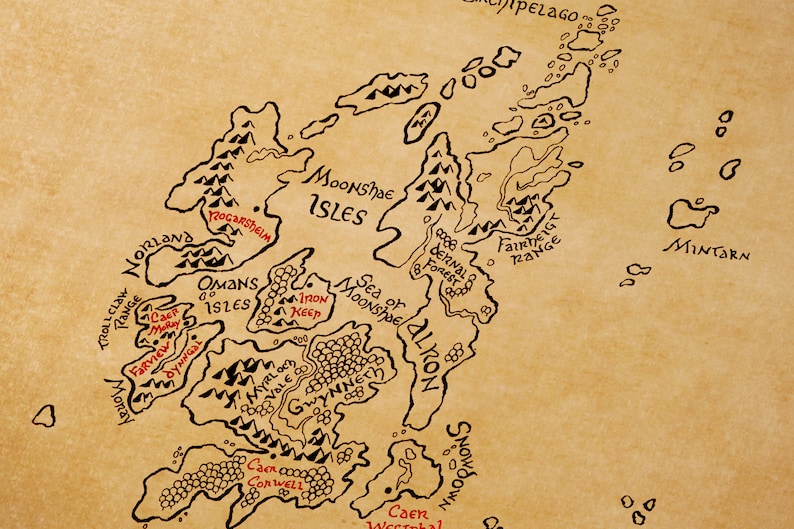 Tolkien Inspired Map of Faerun Canvas - Etsy