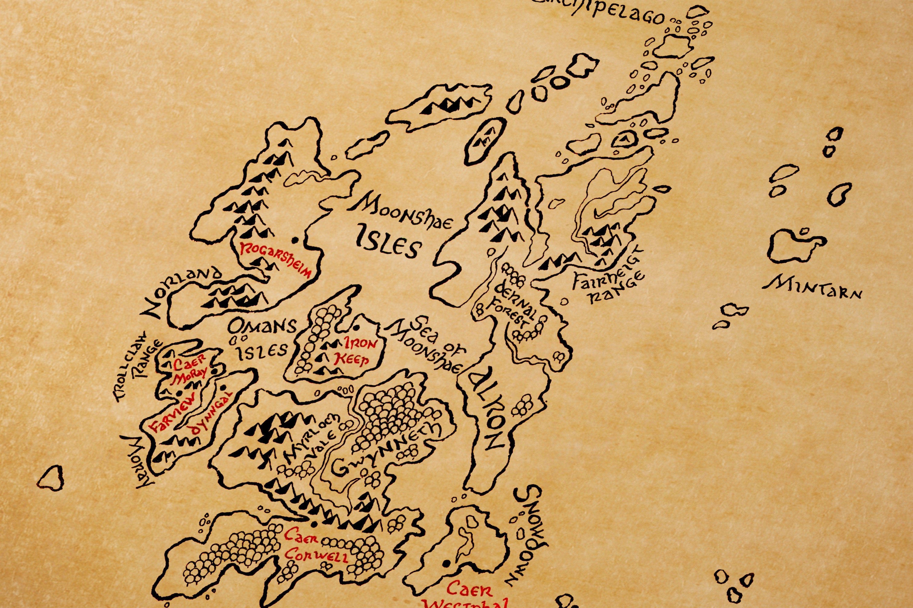 Tolkien Inspired Map of Faerun Canvas - Etsy