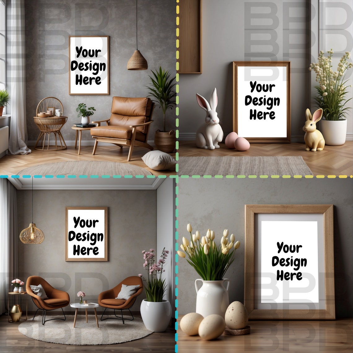 35 Wall Frame Easter Bunny Photo Frame Templates for Photoshop, Bunny ...