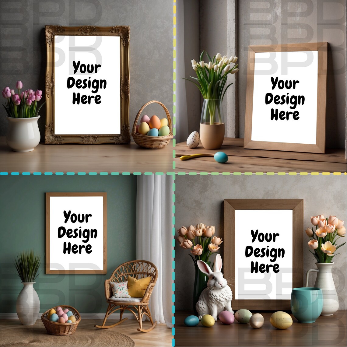 35 Wall Frame Easter Bunny Photo Frame Templates for Photoshop, Bunny ...