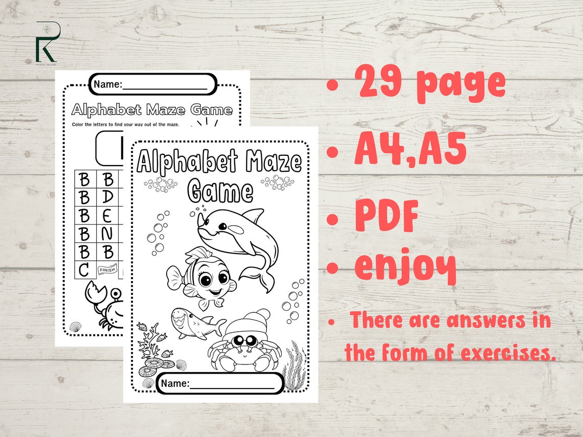 Alphabet Maze Game Coloring for Pre-school Children and Primary School ...