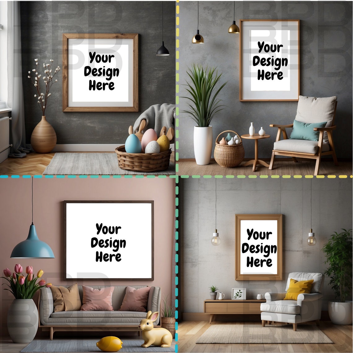 35 Wall Frame Easter Bunny Photo Frame Templates for Photoshop, Bunny ...