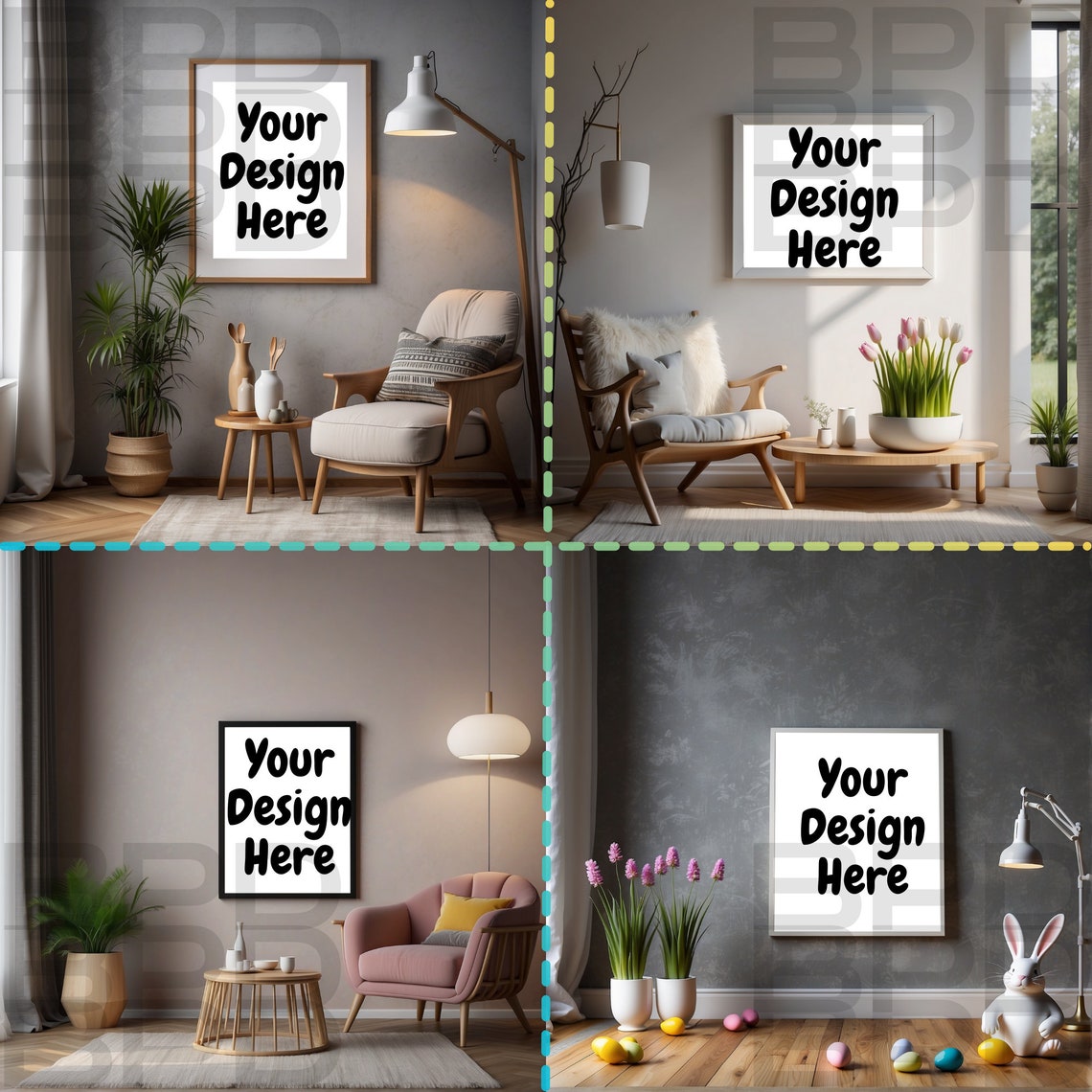 35 Wall Frame Easter Bunny Photo Frame Templates for Photoshop, Bunny ...