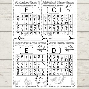 Alphabet Maze Game Coloring for Pre-school Children and Primary School ...