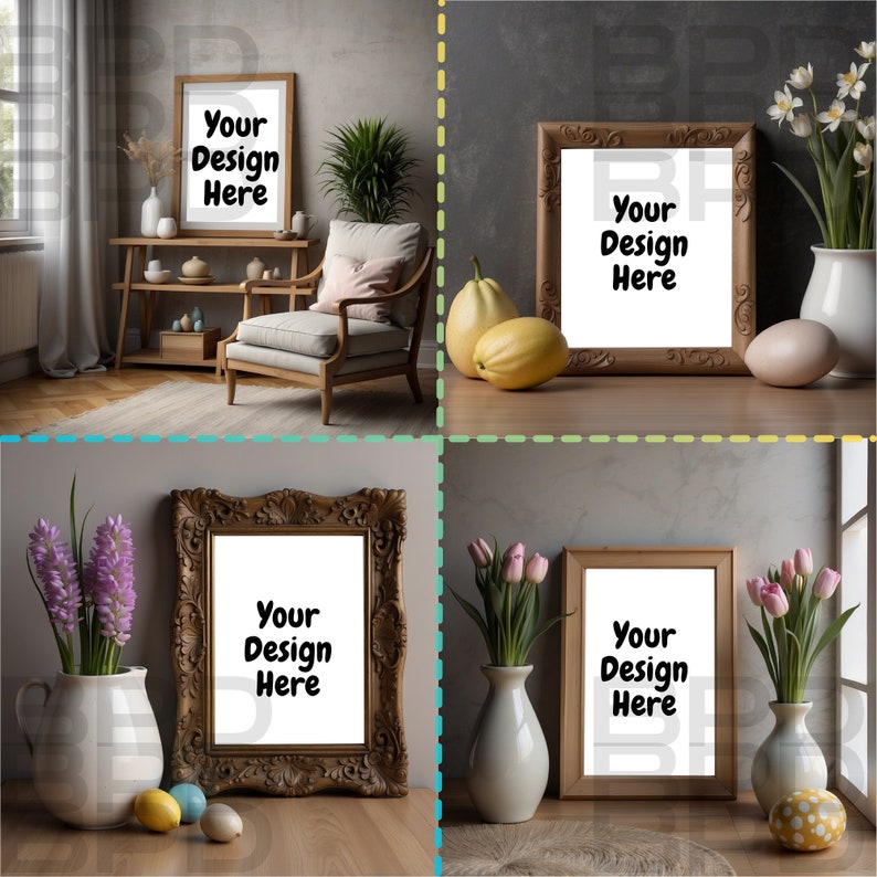 35 Wall Frame Easter Bunny Photo Frame Templates for Photoshop, Bunny ...
