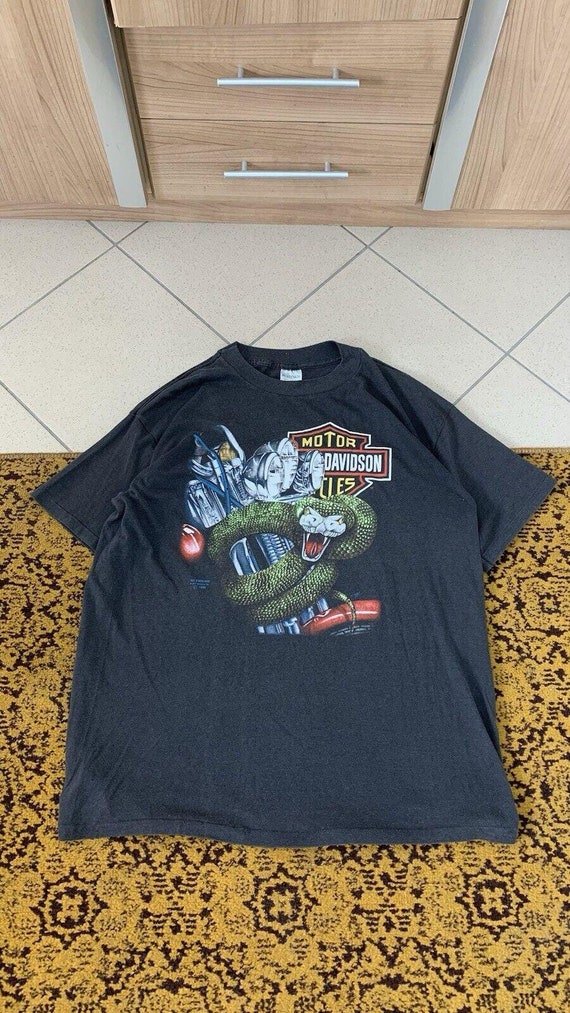 Vintage 1990 Harley Davidson Snake Motorcycle 3D Embl… - Gem