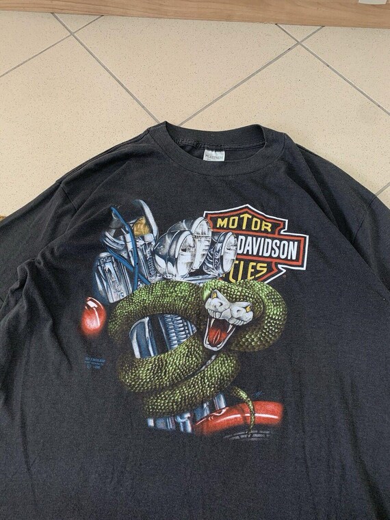 Vintage 1990 Harley Davidson Snake Motorcycle 3D Embl… - Gem