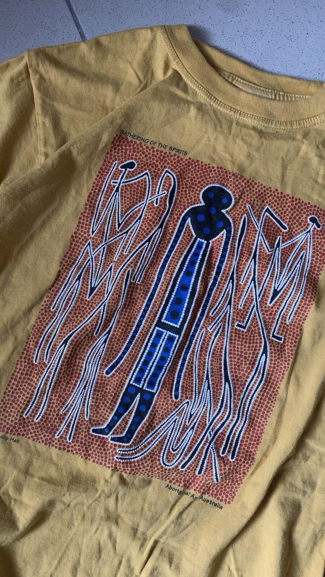 Phillip Hall Aboriginal Art Australia Vintage Shirt M Size Surf Quick ...