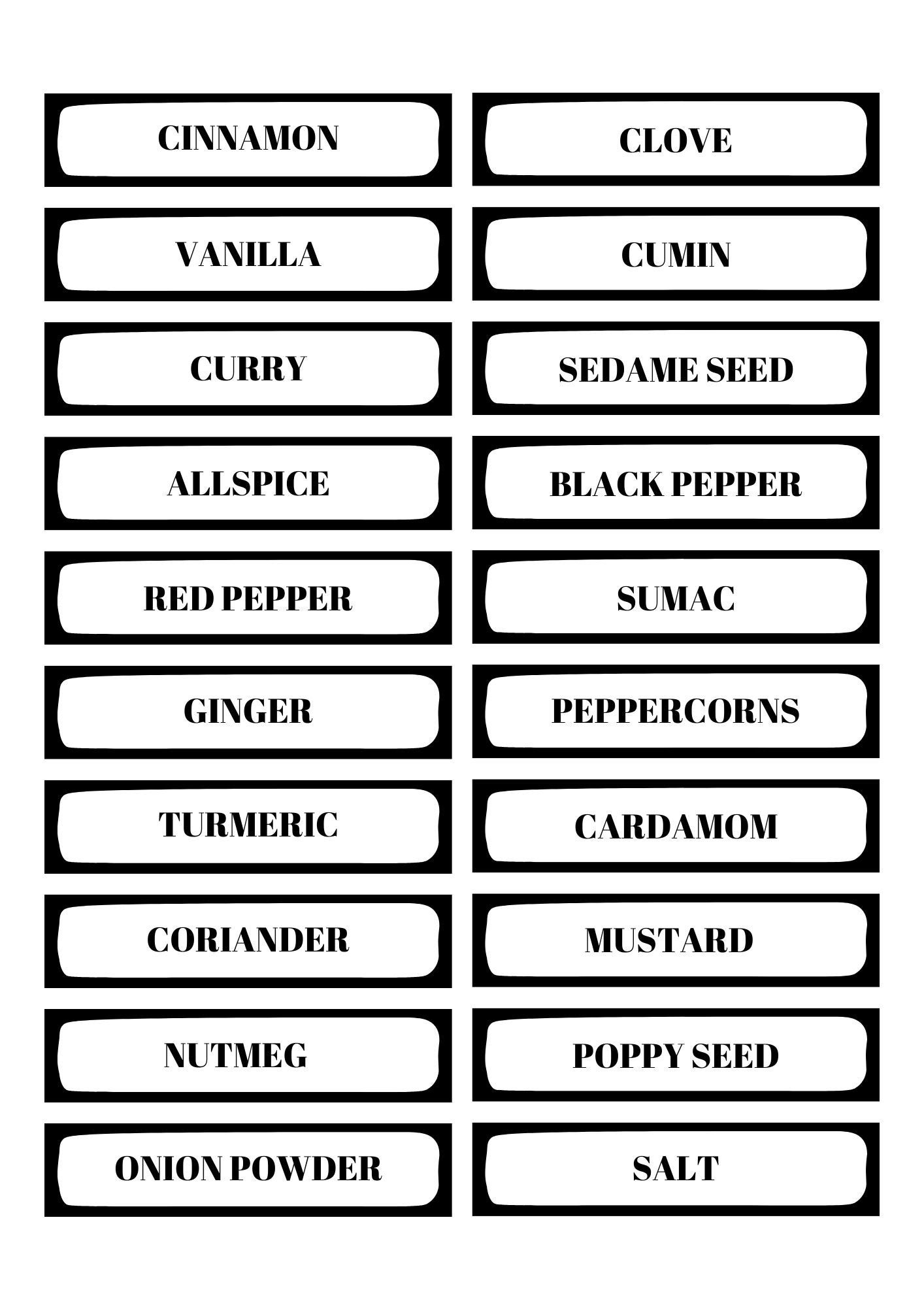 Spice Labels - Etsy