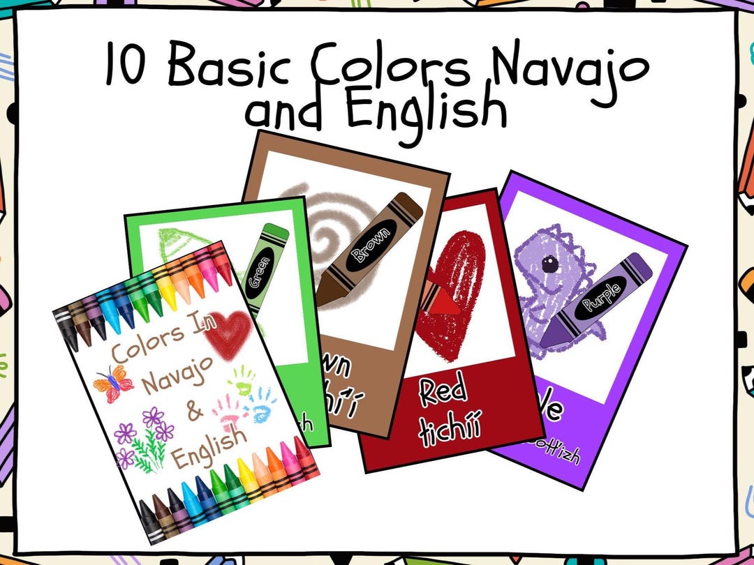 Color Flash Cards in English & Navajo - Etsy