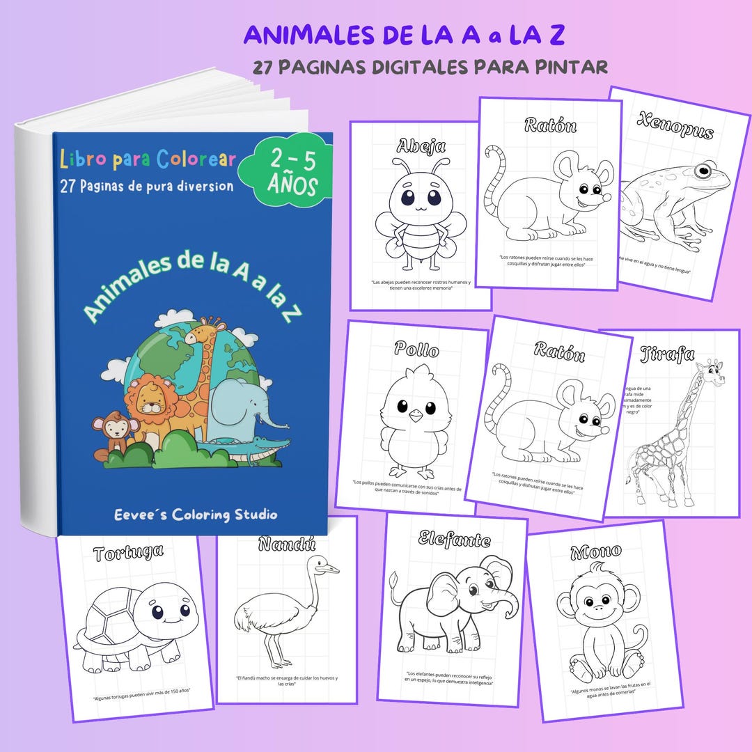 Animales De La A a La Z Coloring Pages – 27 Spanish Alphabet Animal ...
