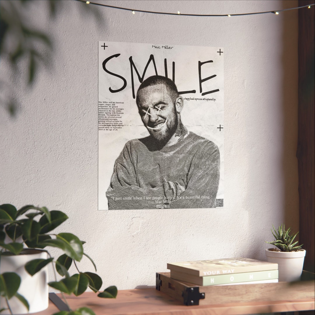 Mac Miller Poster, Smile Poster, Wall Art, Typography Poster,art Print ...
