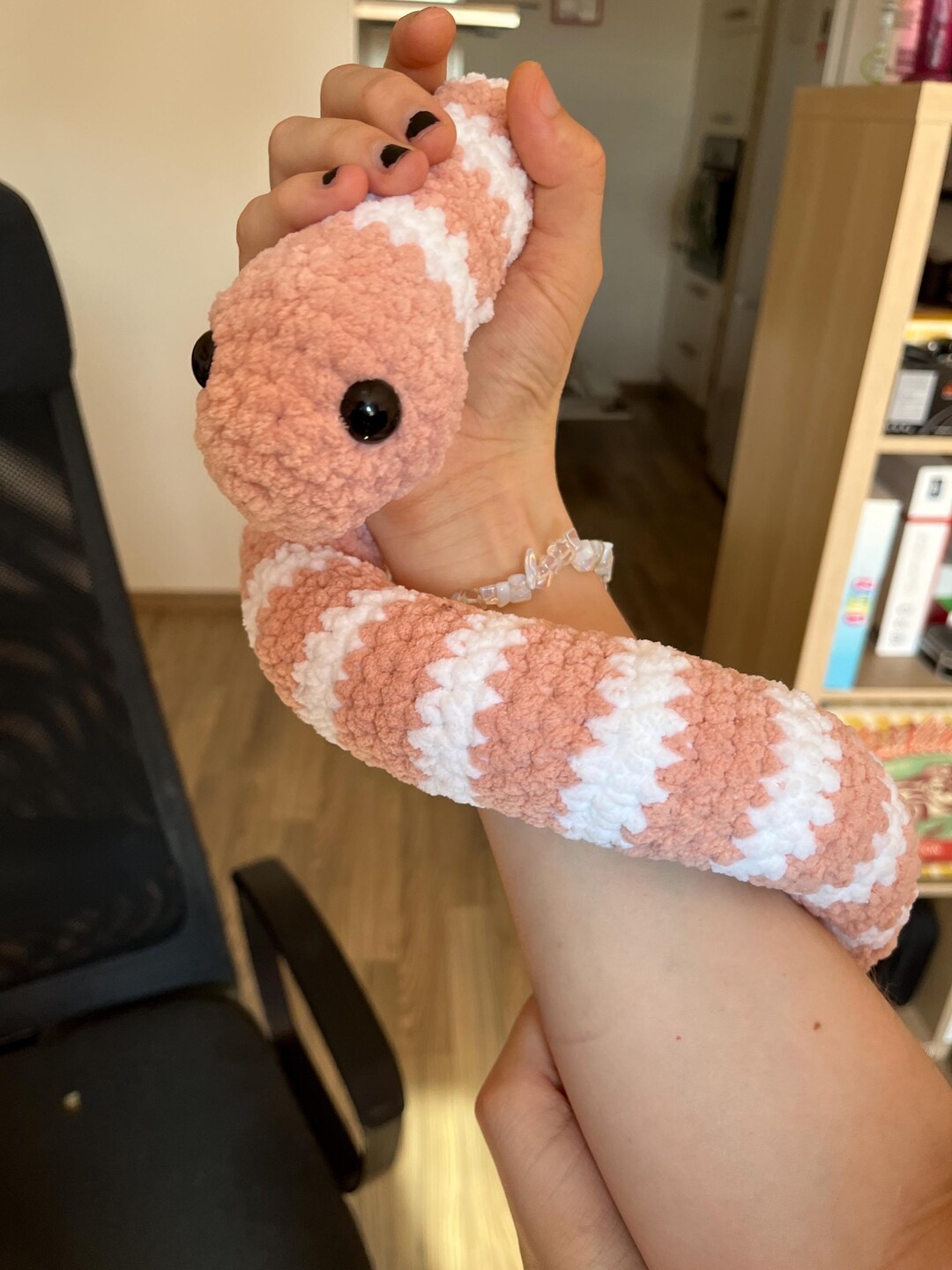 Crochet Snake Plush, Pink Snake Plushie, Snake Plush Toy, Crochet Snake ...