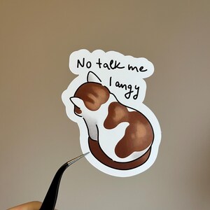 Angry Cat Vinyl Scrapbook Sticker, Cute Acessory, Gift Idea, Handmade ...