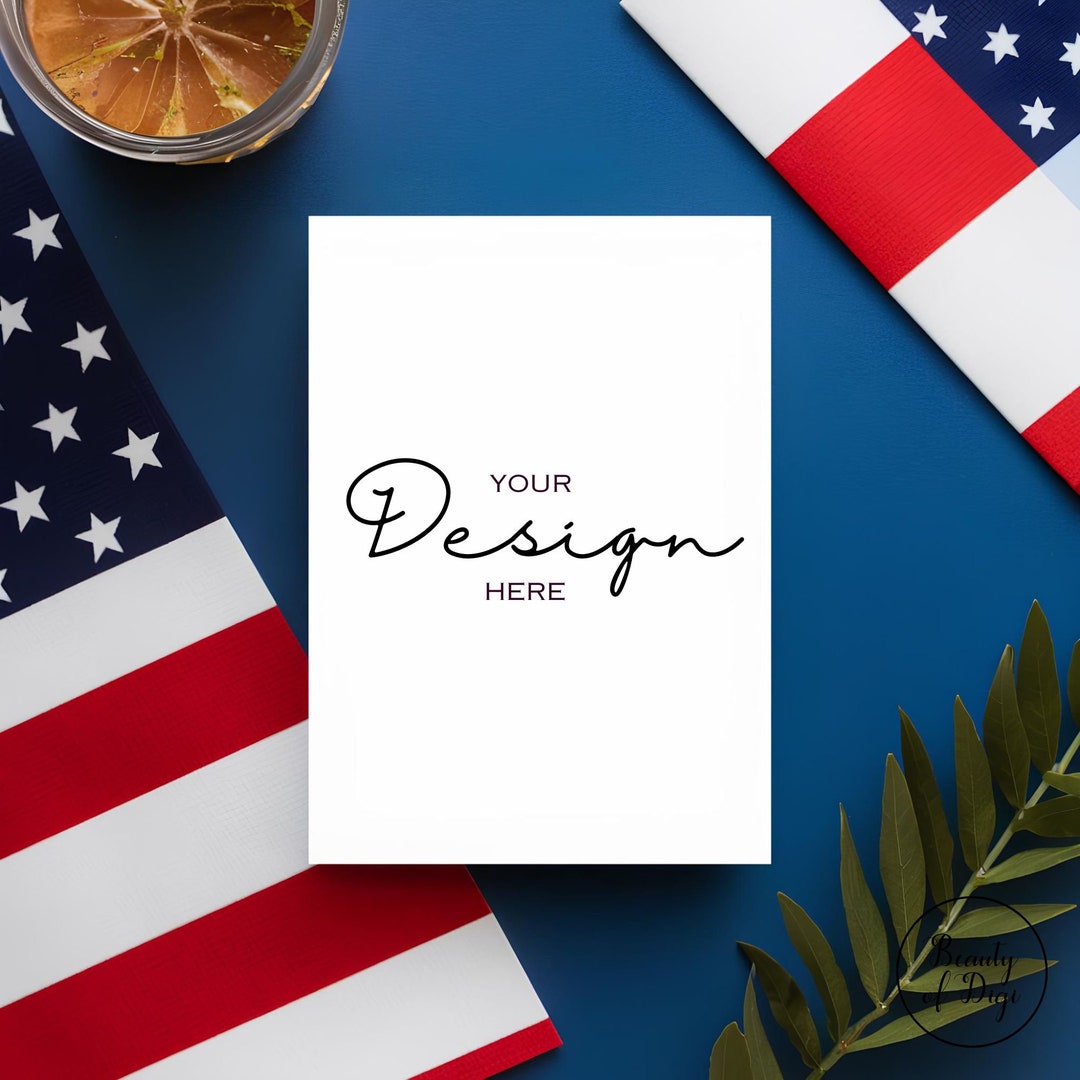 4th of July Card Mockup: Festive 5x7 Flat Lay (digital File) - Etsy