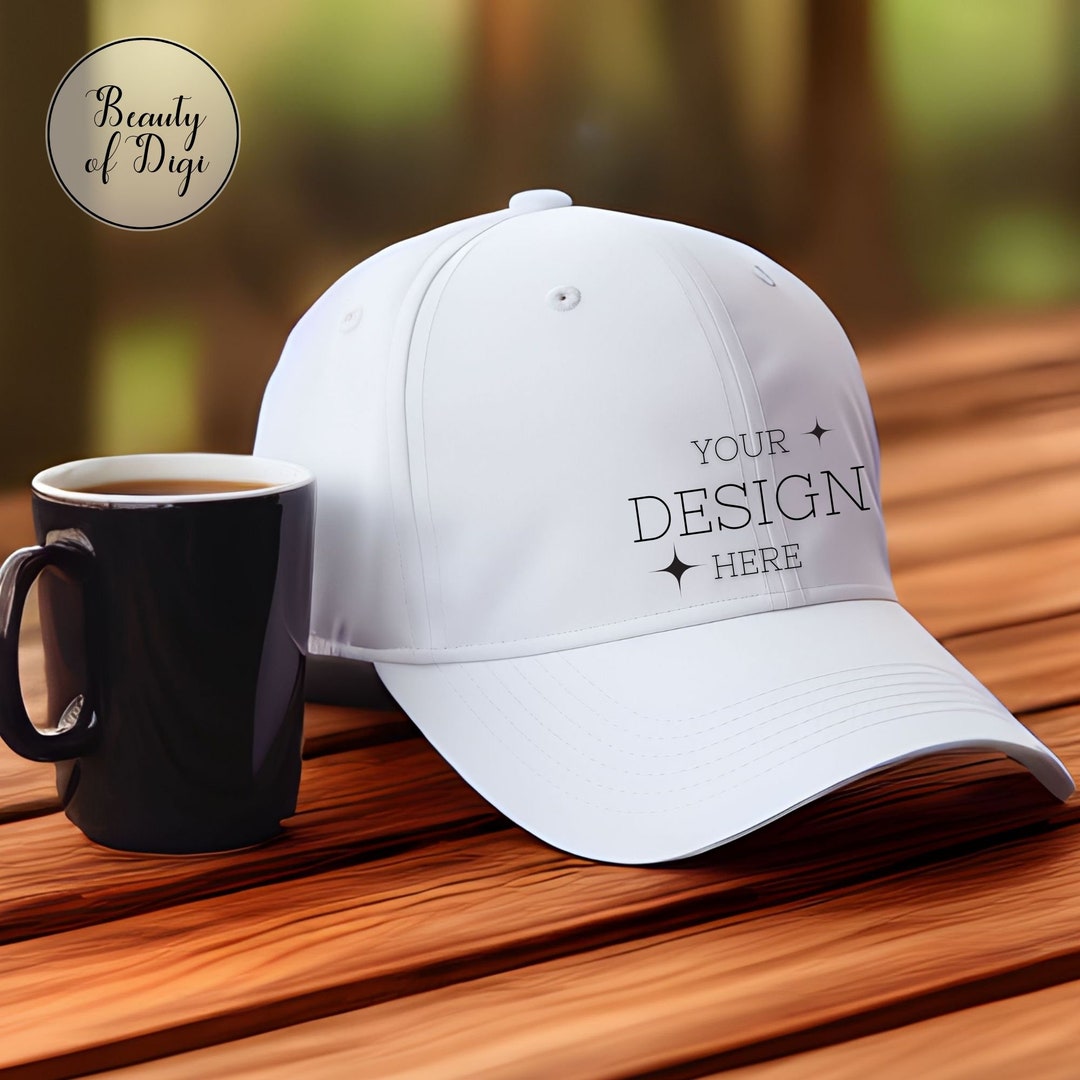 White Baseball Cap Mockup: Front & Side Logo Design (JPG File) - Etsy