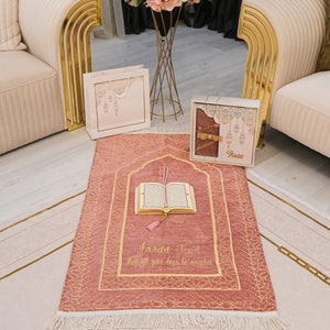 Personalized Luxury Prayer Mat Quran Tasbih Gift Set Ramadan Eid Hajj ...