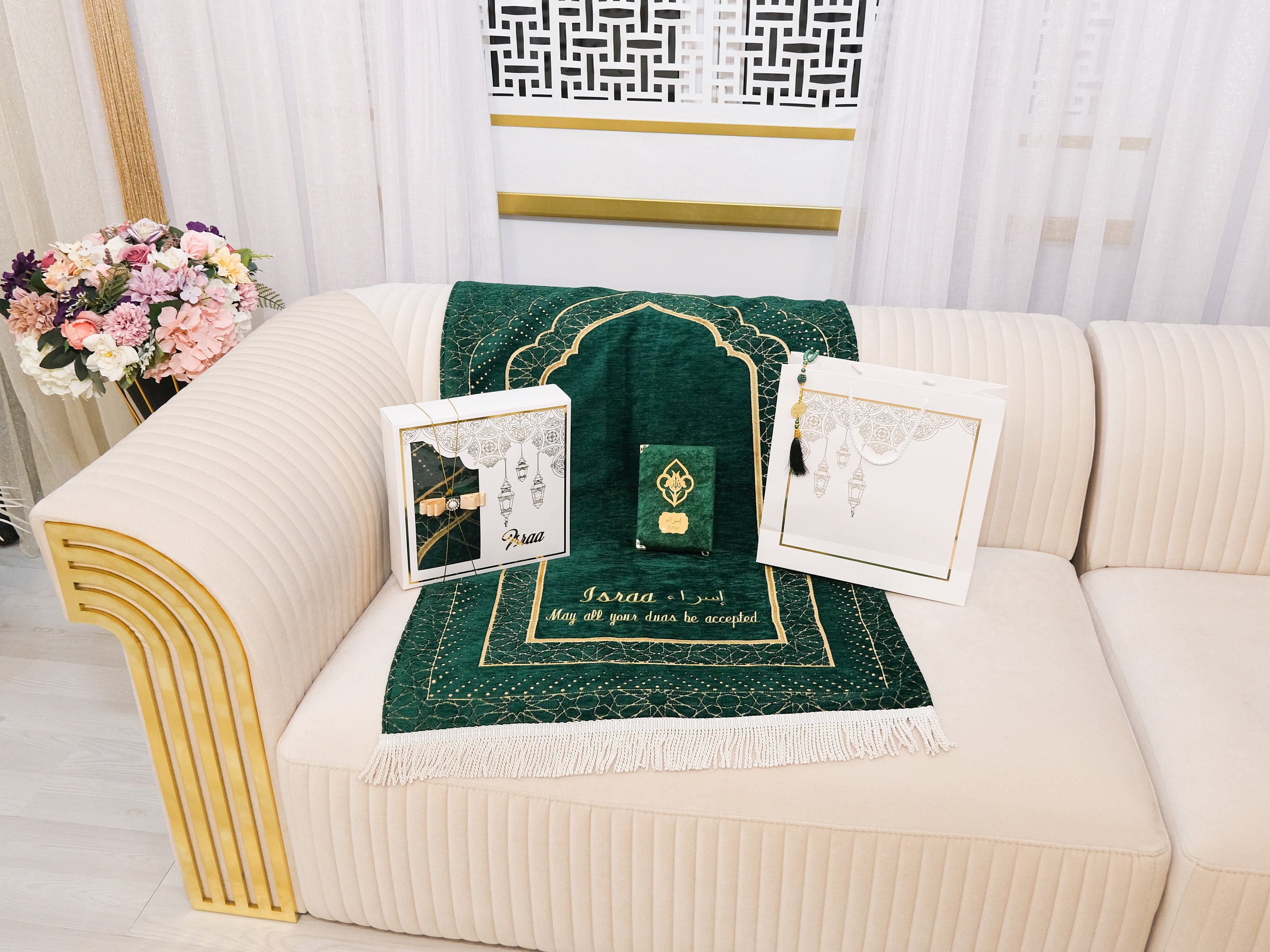 Personalized Luxury Prayer Mat Quran Tasbih Gift Set Ramadan Eid Hajj ...