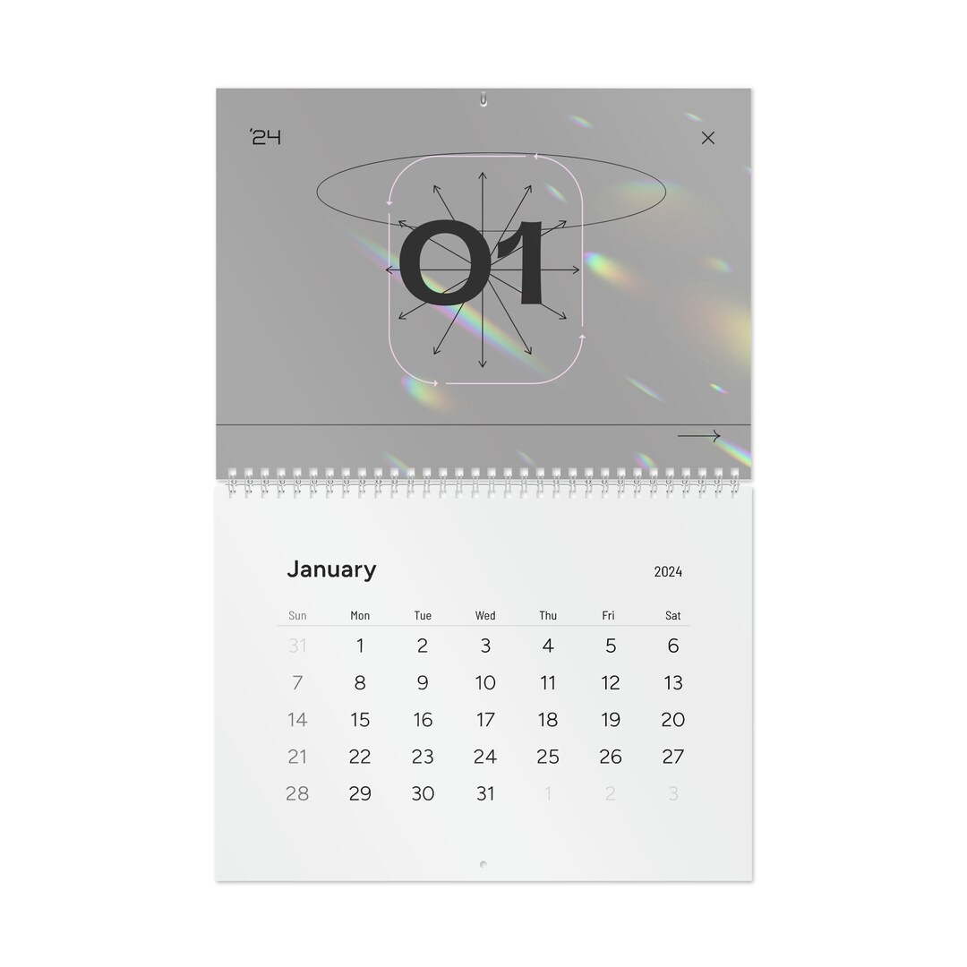 Wall Calendar 2024 , Geometrical , Aura Gradient , Cute Calender ...