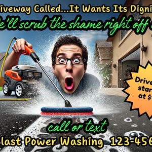 Editable 4x6 Driveway Pressure Washing Flyer With .25" Bleed – Canva ...