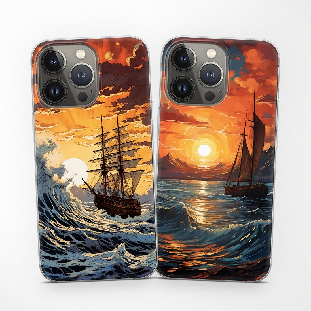 Sea Ocean Ship Phone Case Sailboat Cover Fit iPhone 15 Pro Max 14 13 ...