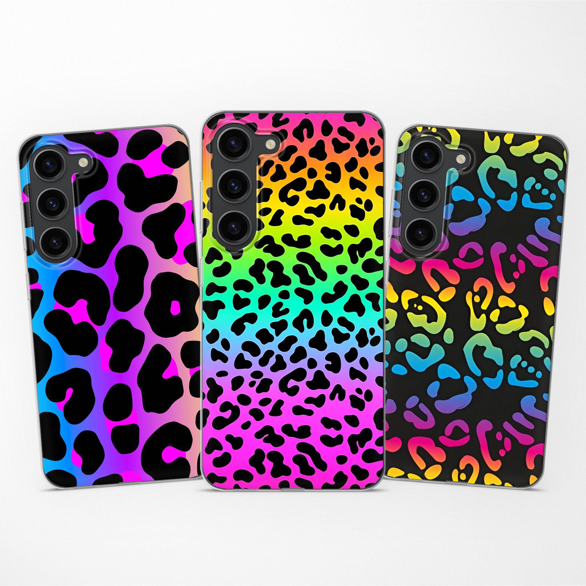 Rainbow Cheetah Pattern Phone Case Leopard Cover for Samsung S24 Ultra ...