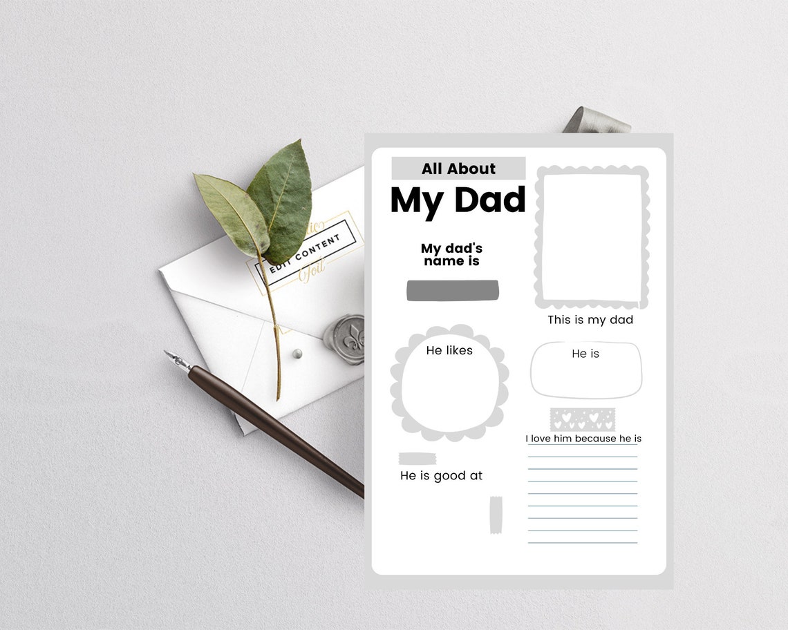 Father's Day Gift Printable Card's , All About Dad Interview , Dad ...