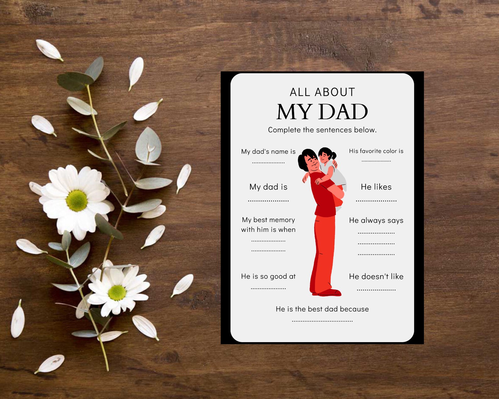 Editable Father's Day Card, Printable Father's Day Card, All About My ...