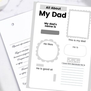 Father's Day Gift Printable Card's , All About Dad Interview , Dad ...