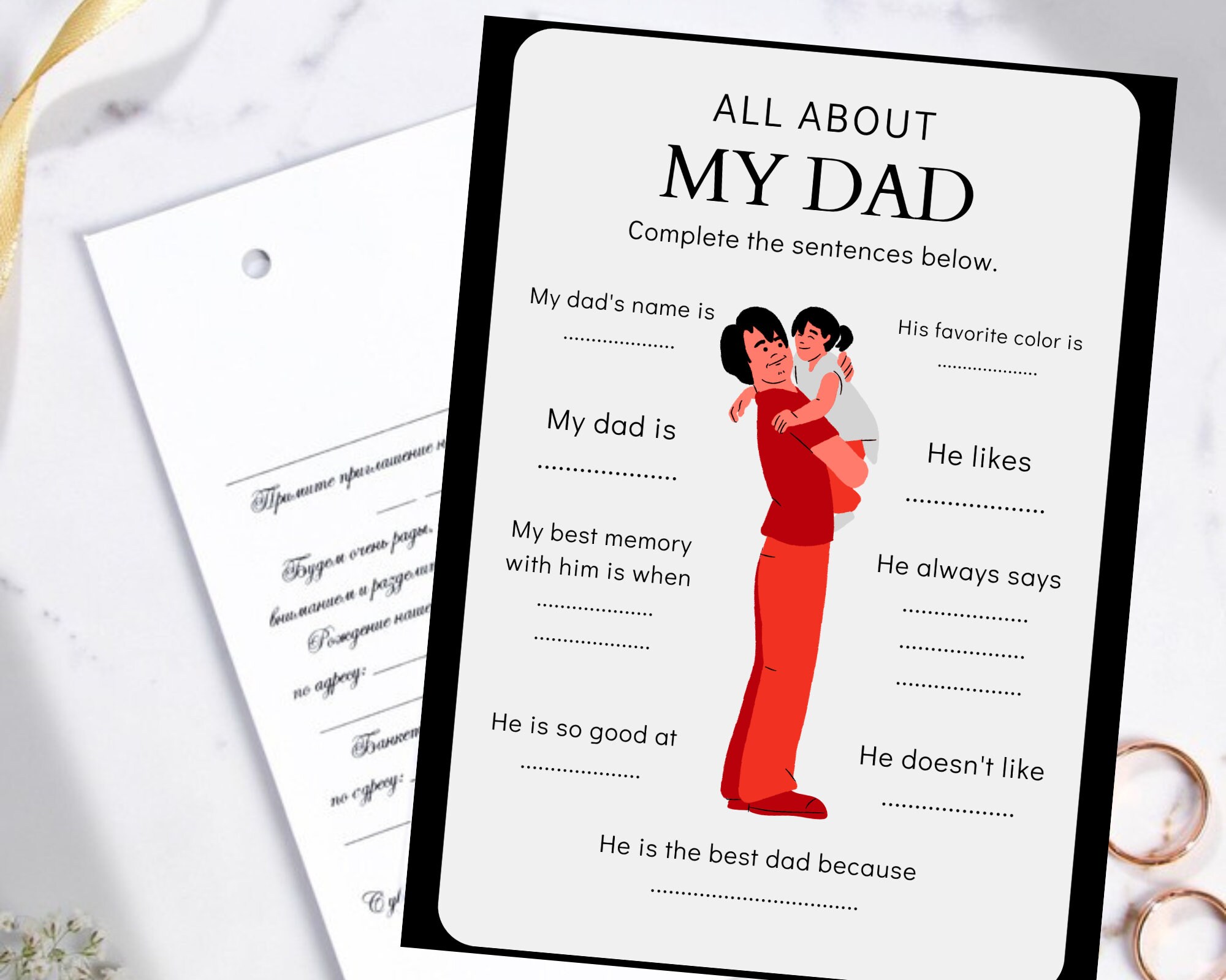 Editable Father's Day Card, Printable Father's Day Card, All About My ...