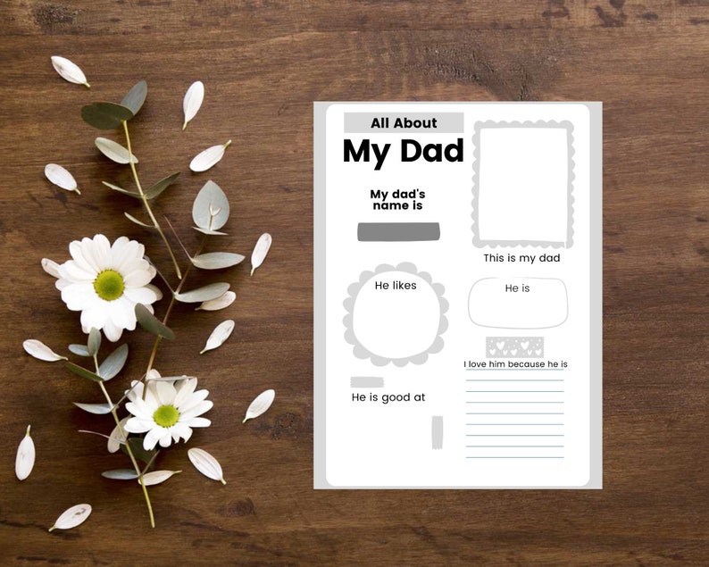 Father's Day Gift Printable Card's , All About Dad Interview , Dad ...