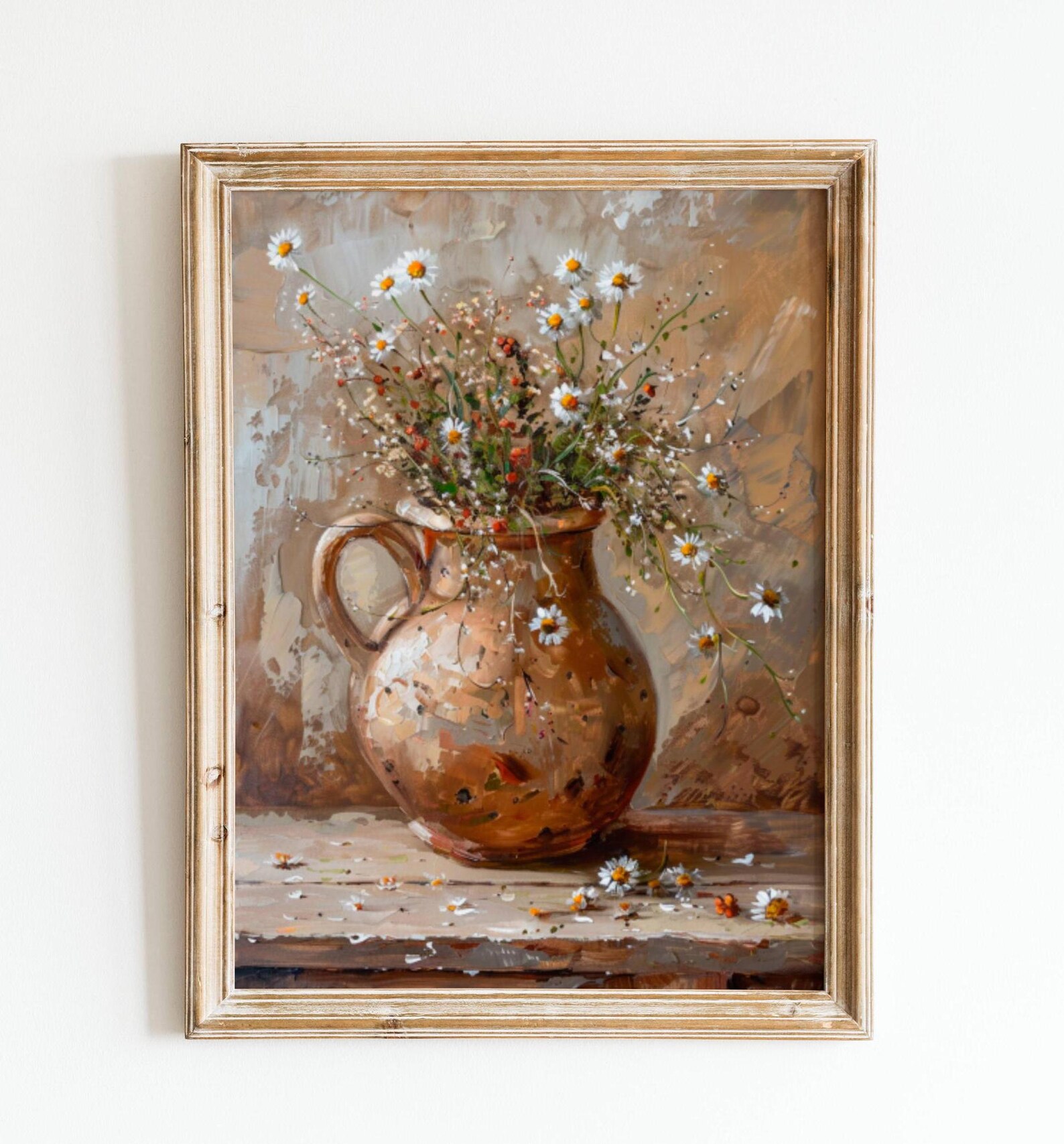 Poster & Canvas Wall Art daisy Delight Rustic Daisy Still Life ...