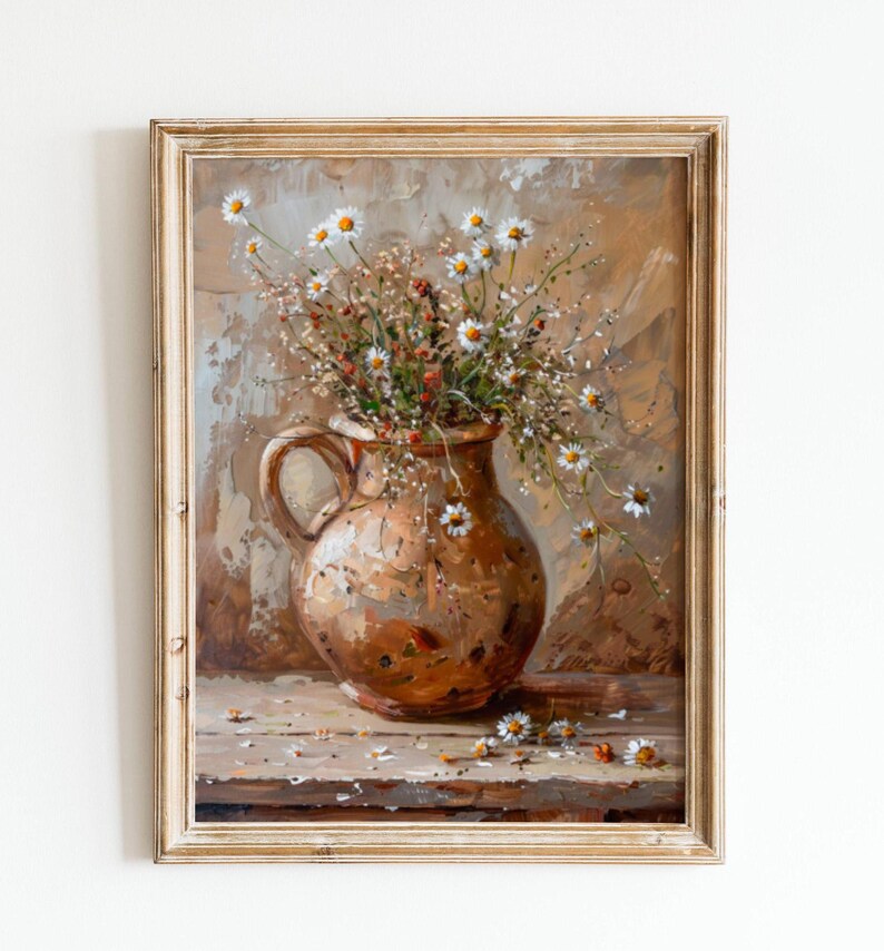 Poster & Canvas Wall Art daisy Delight Rustic Daisy Still Life ...