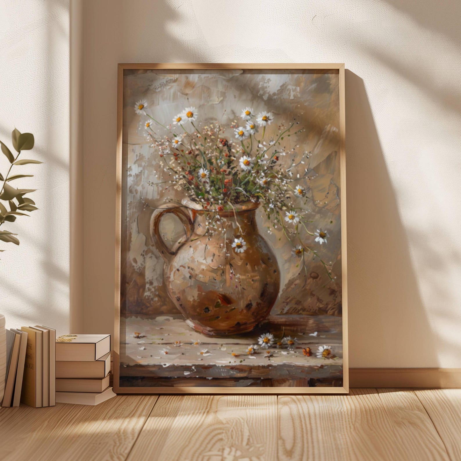 Poster & Canvas Wall Art daisy Delight Rustic Daisy Still Life ...