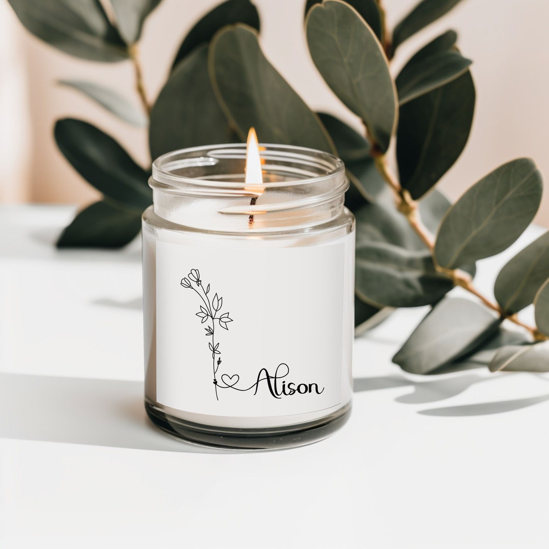 Birth Flower Candle, Birth Month Candle, Birth Flower Gift ...